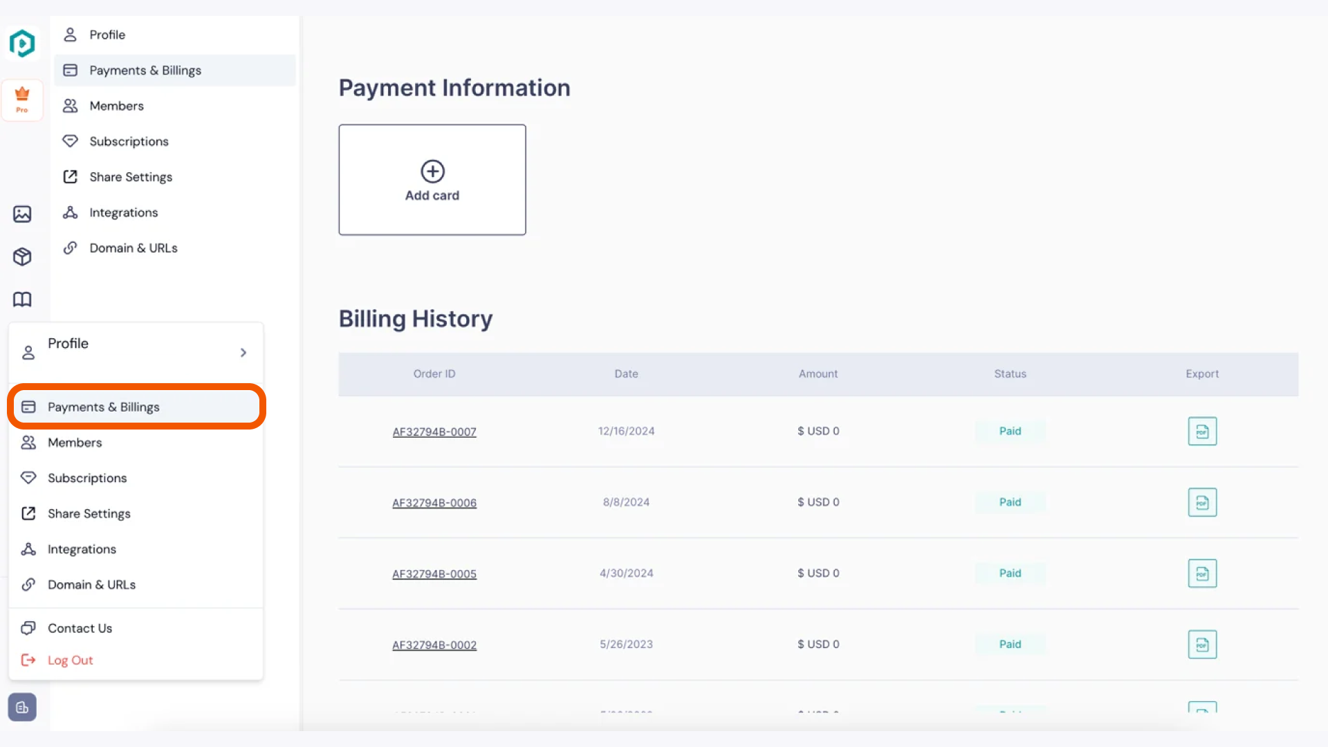 Adding Payment Details