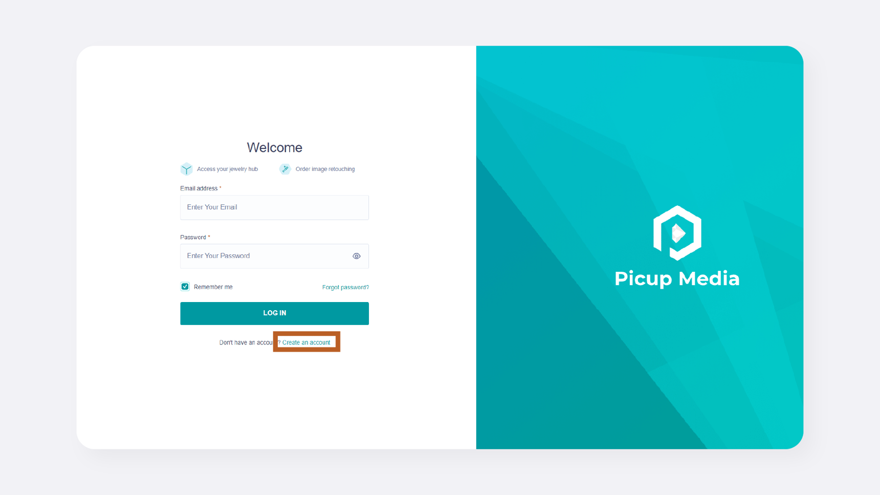 Creating and Logging In to Your Picup Media Retouching Account