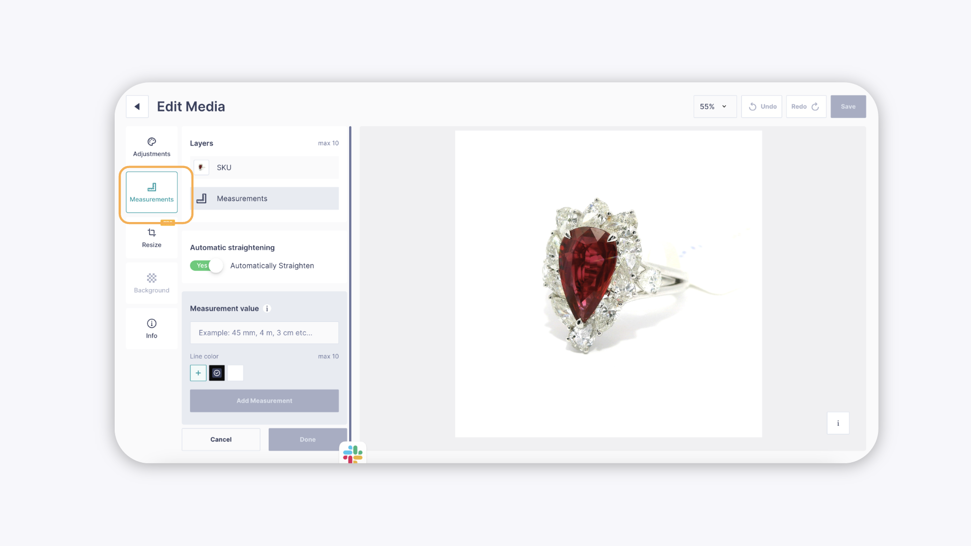Adding Measurements to Your Jewelry Piece