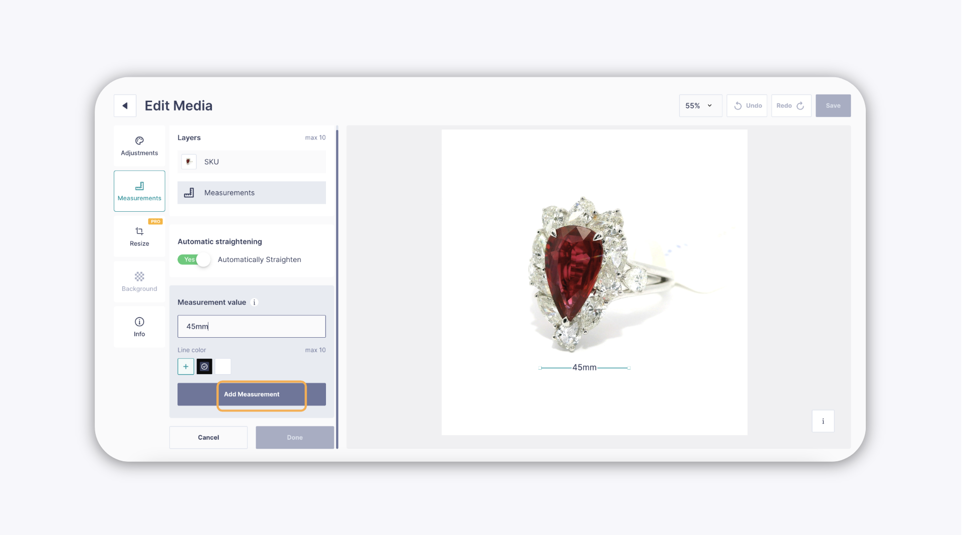 Adding Measurements to Your Jewelry Piece